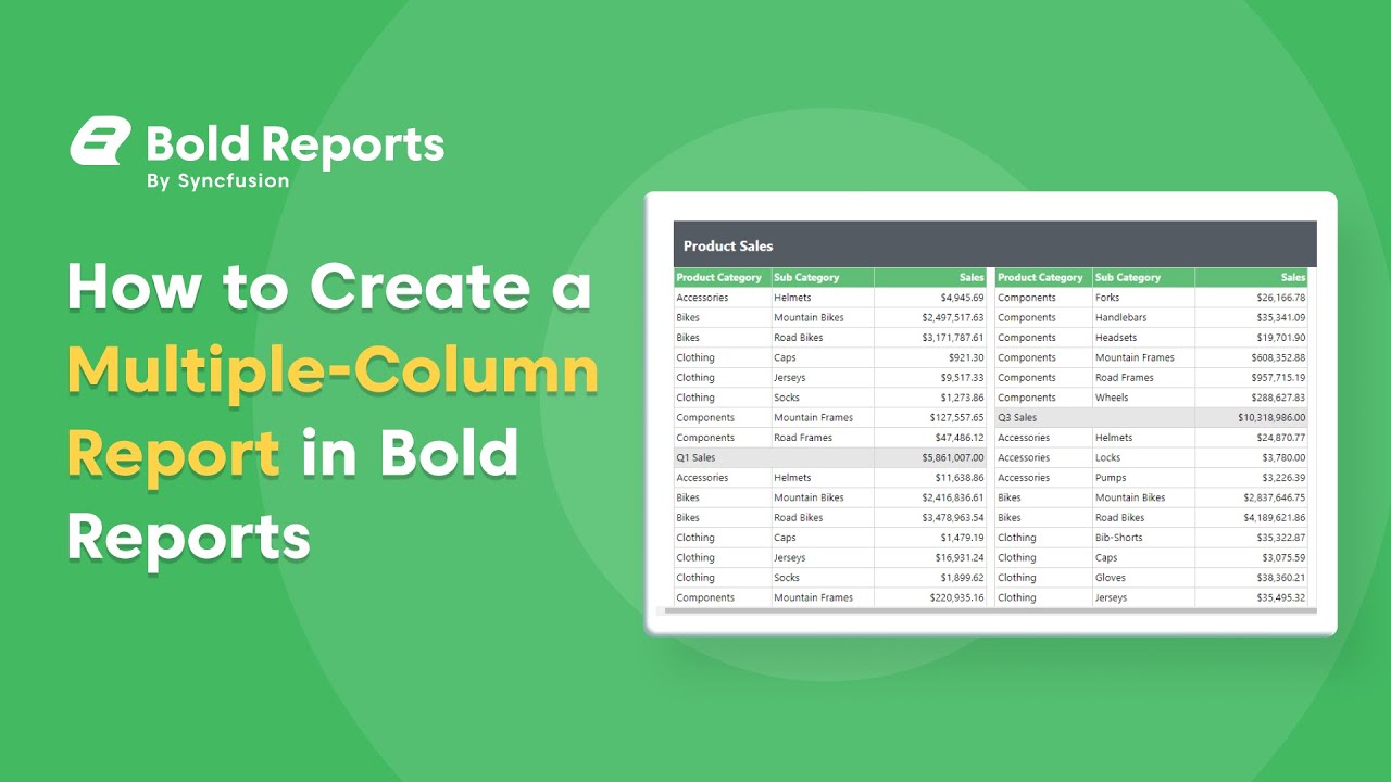 How to Create a Multiple-Column Report | Bold Reports