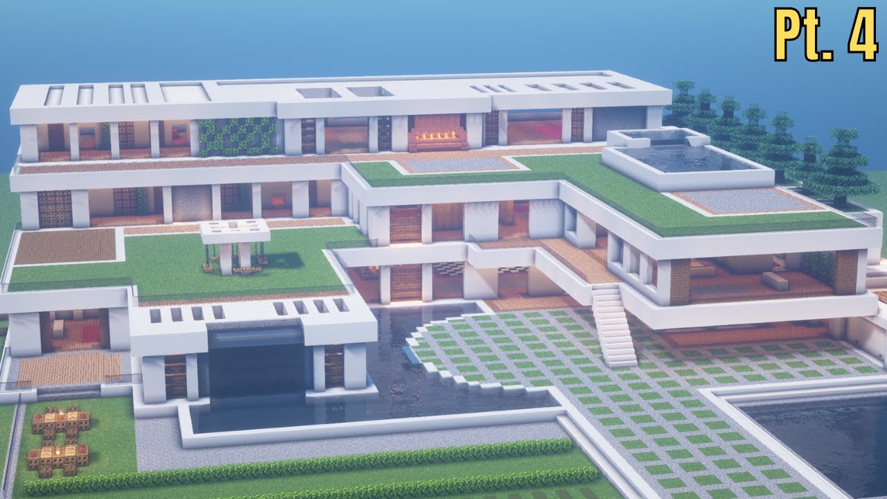 Minecraft: Modern Mansion Tutorial | Architecture Build (#6) Pt. 4
