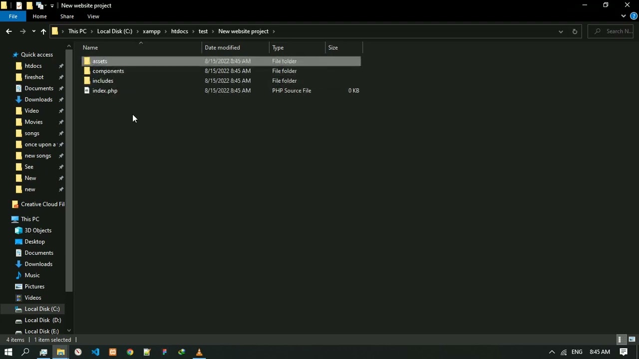 Web development File structure setup