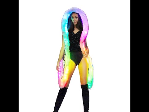 bluetooth led light up fur wrap / boa scarf/ hooded vest/ leg warmer