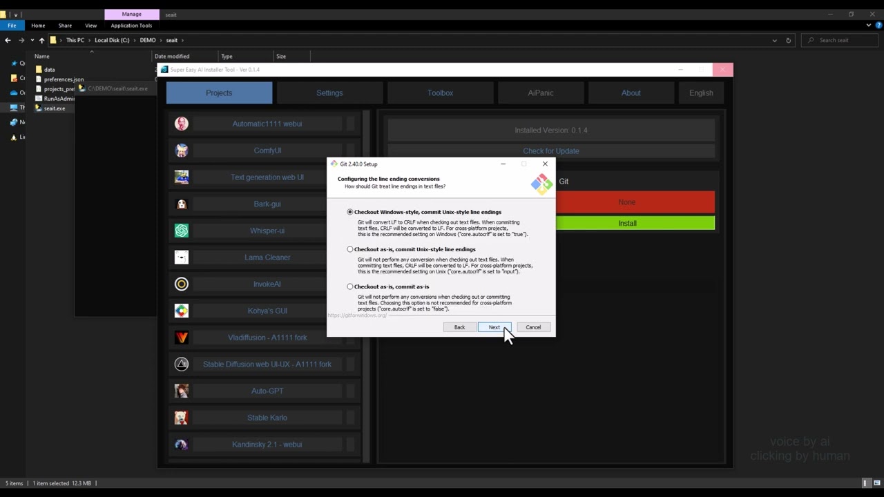 Installing Python & Git in Seait.
