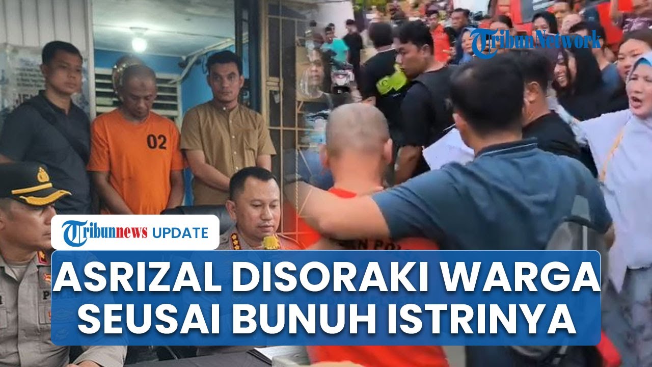 Tampang Suami yang Bunuh Istri di Medan, Disoraki Warga saat Dihadirkan Polisi di TKP