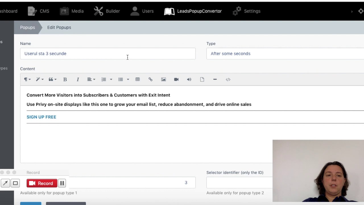 Leads Popup Convertor - October CMS plugin - How to use it