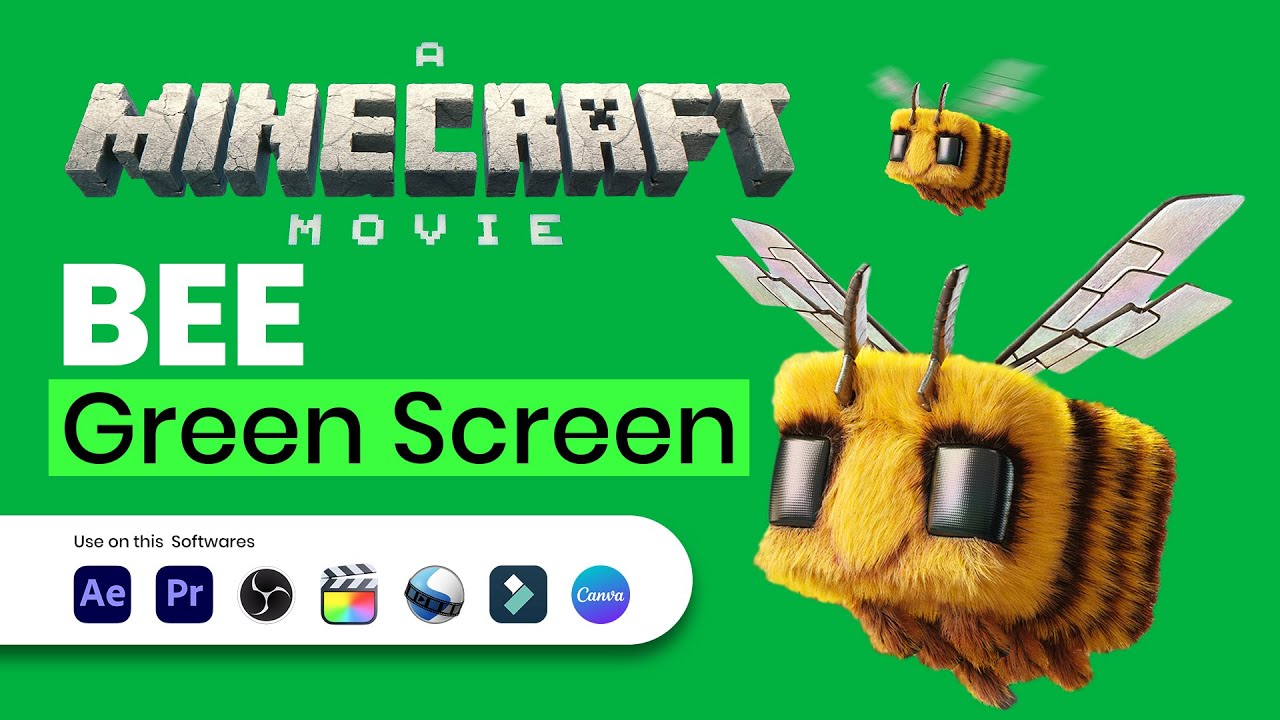 Bee (Minecraft) | Green Screen | FULL HD | FREE