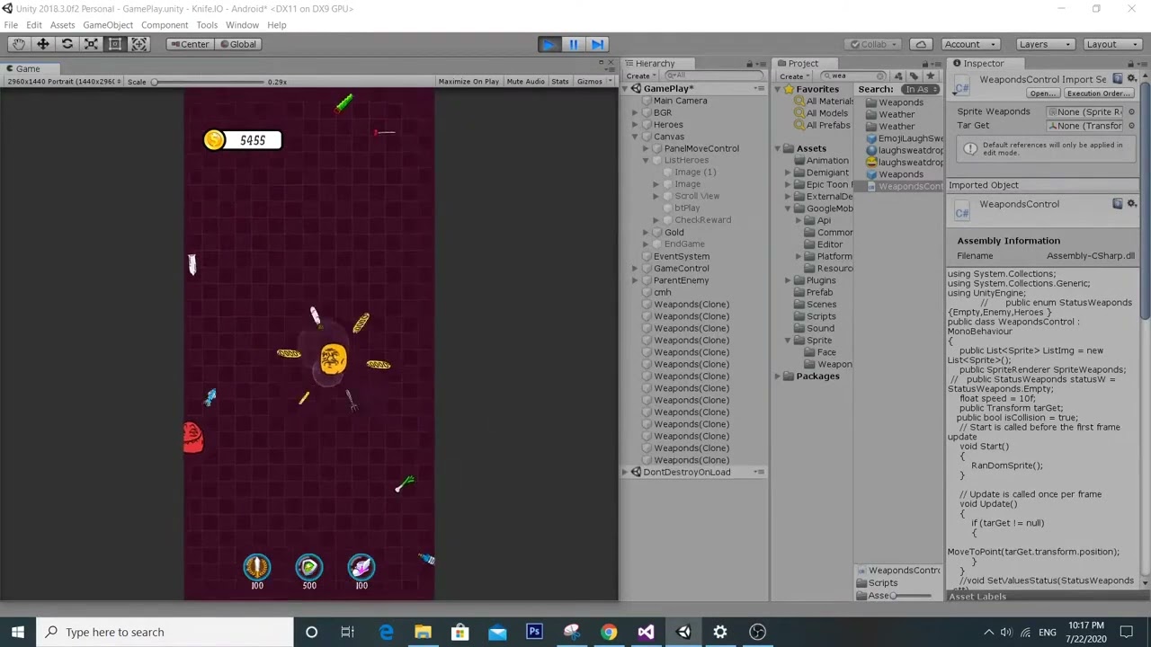Knife IO Unity Game Source Code #unity #unity3d #unitydev #unitydeveloper #sourcecode