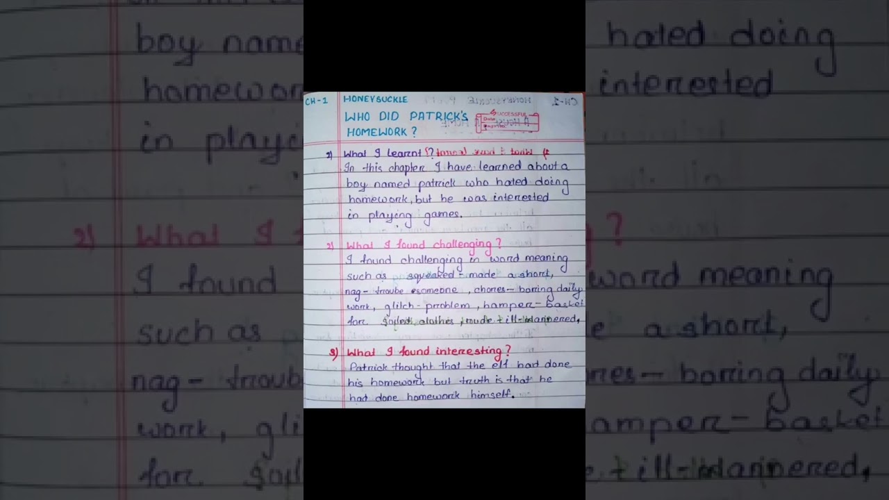 UNIT 1 Chapter 1 # English # class 6 # Who did Patrick's Homework #shorts