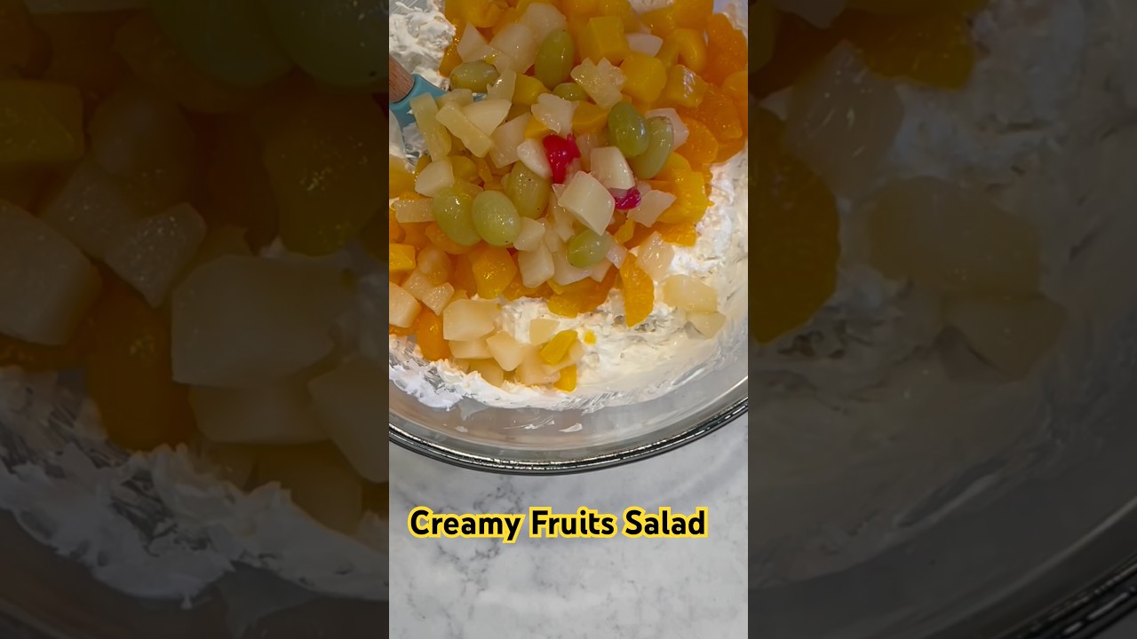How To Make The Best Ambrosia Salad! #fruitsalad #ambrosia #tiktok #shortvideo #desert #homemade