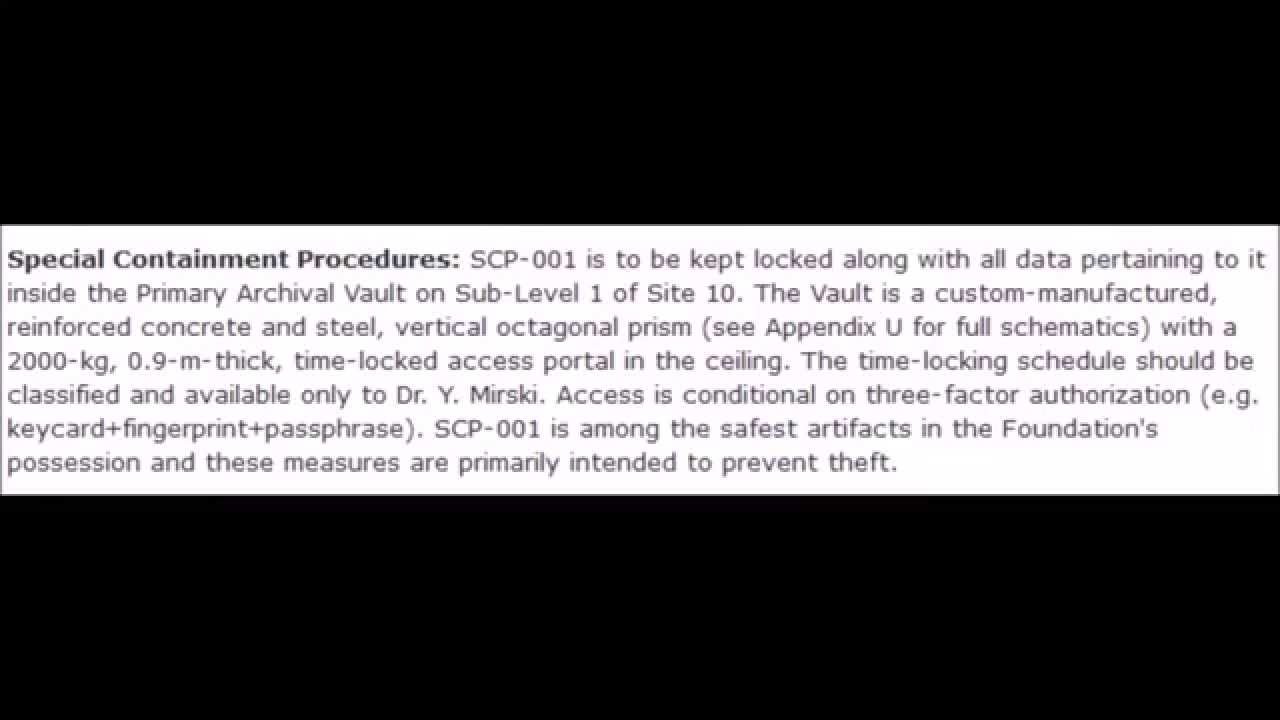 SCP-001d - qntm's Proposal; The Lock