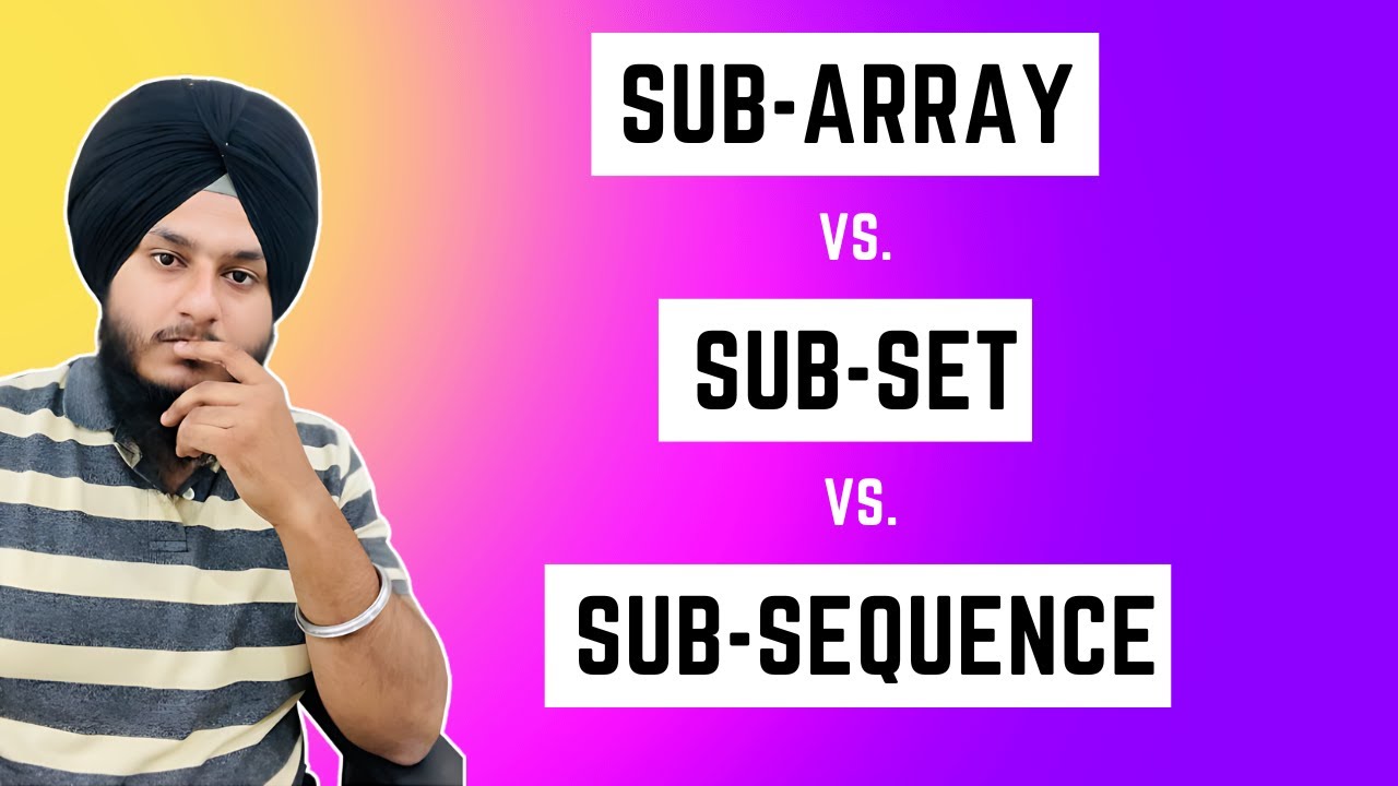 Understanding Subarray vs Subset vs Subsequence | Key Differences Explained | Jass