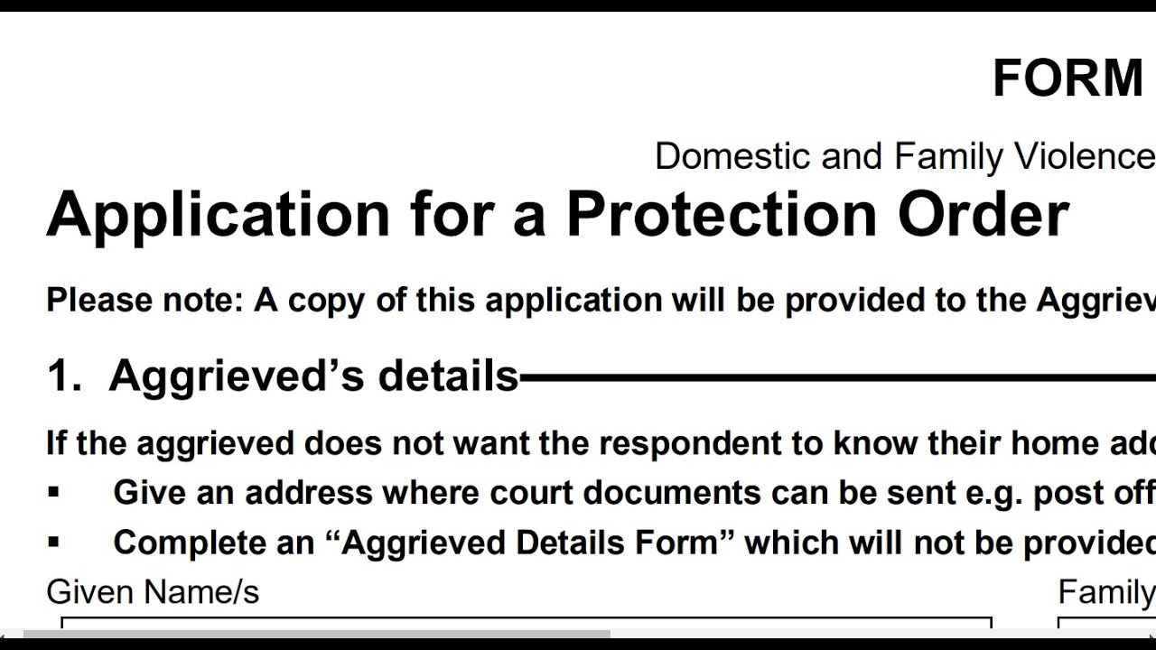 1. Applying for a Domestic and Family Violence Protection Order in Queensland