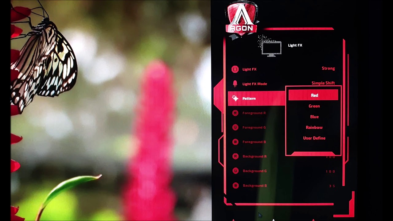 AOC AG273QCG Menu System (OSD)