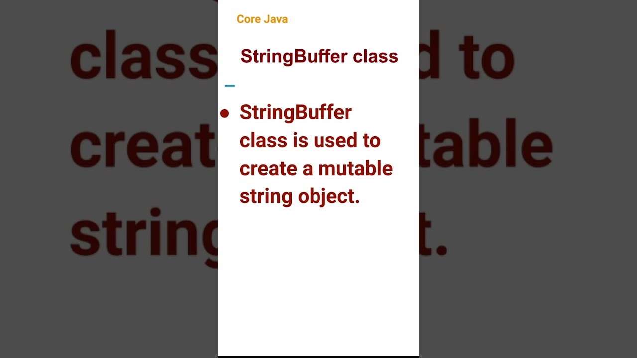 String Buffer Class (28) #corejava