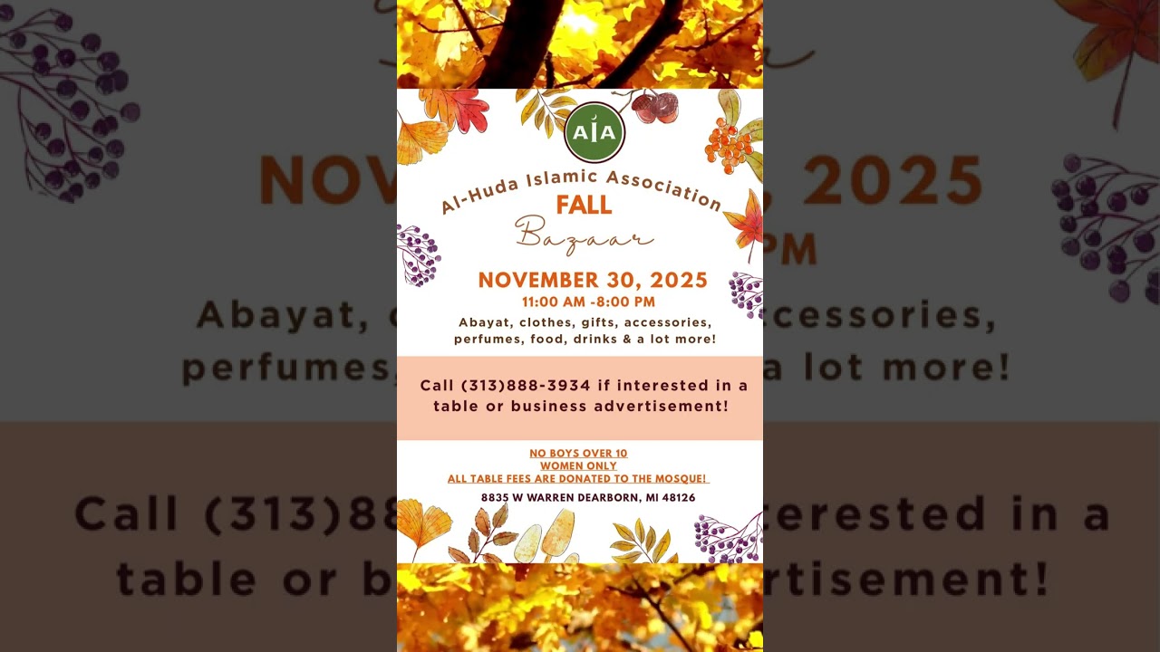 Al-Huda Islamic Association Fall Bazaar 2025