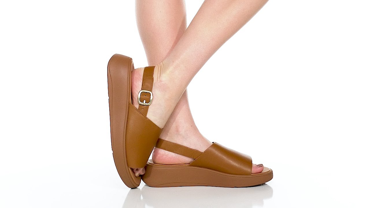 FitFlop F-Mode Leather Flatform Back-Strap Sandals SKU: 9852707