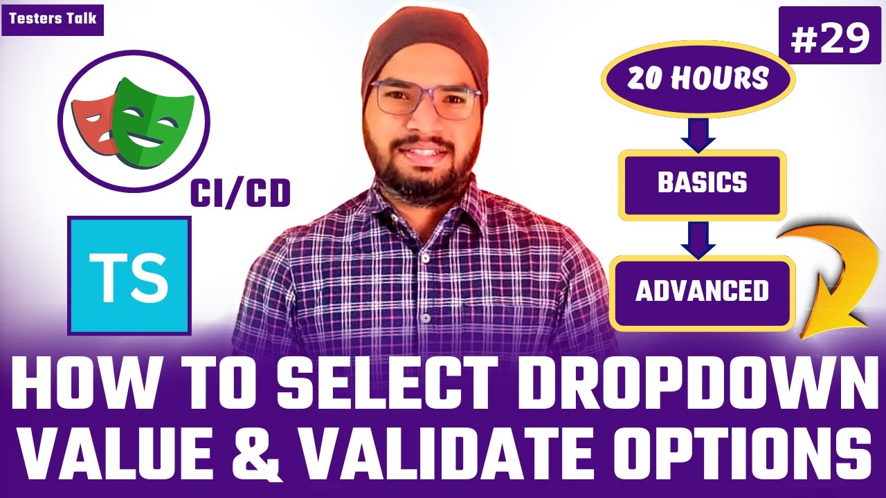 Playwright TypeScript #29 Selecting Dropdown Value & Validating All the Options | Playwright Testing