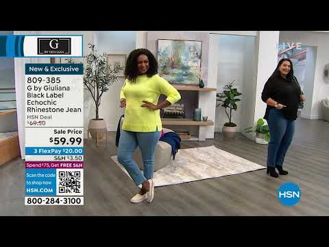 G by Giuliana Black Label Echochic Rhinestone Jean