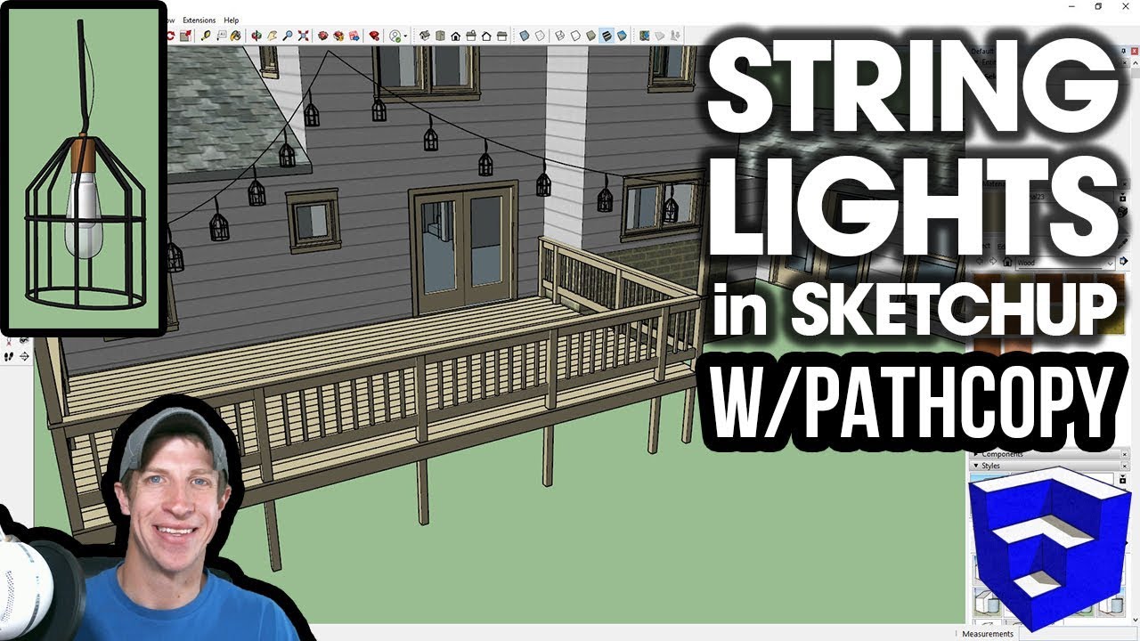 Modeling STRING LIGHTS in SketchUp with PathCopy