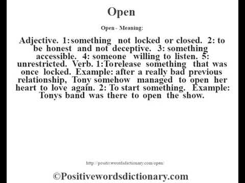 Open definition | Open meaning