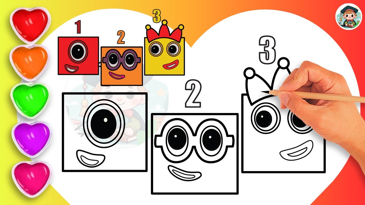 COLORING Numberblocks 1 2 3🌈 Coloring For Kids | NUMBERBLOCKS Coloring 🌈
