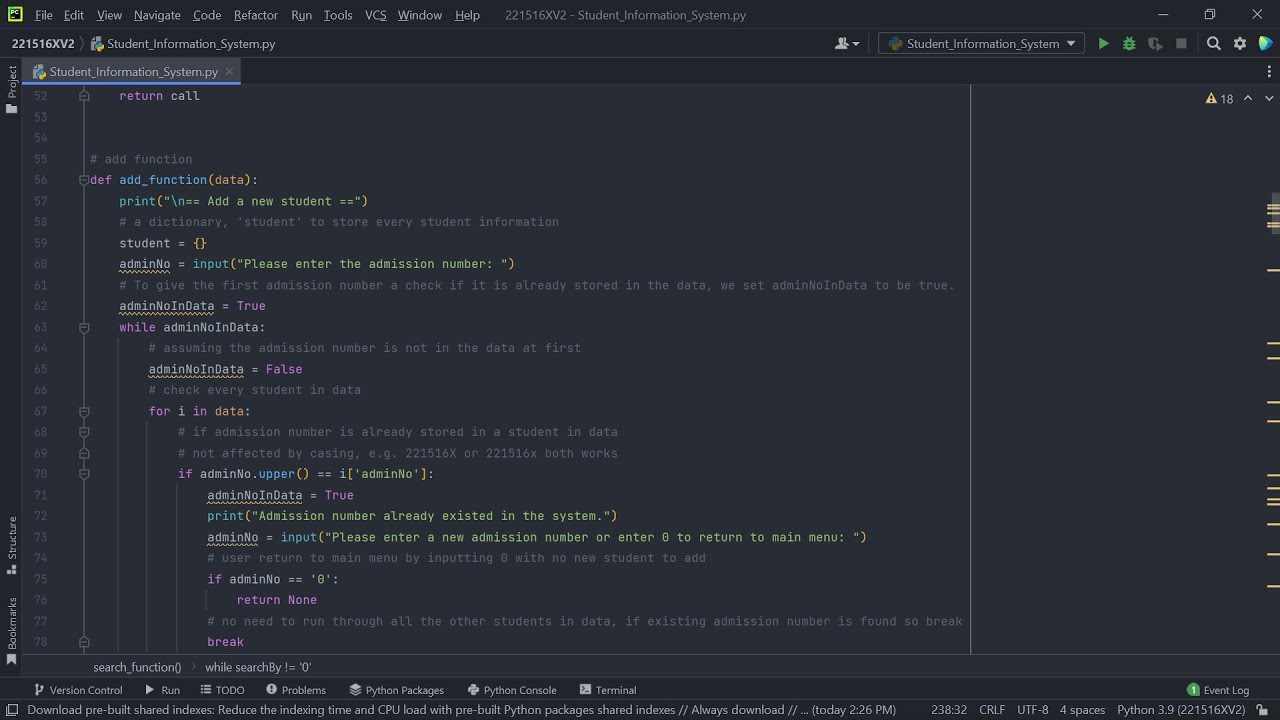 YX Student Information System using Python