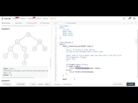 Leetcode 510. Inorder Successor in BST II | Logic Coding