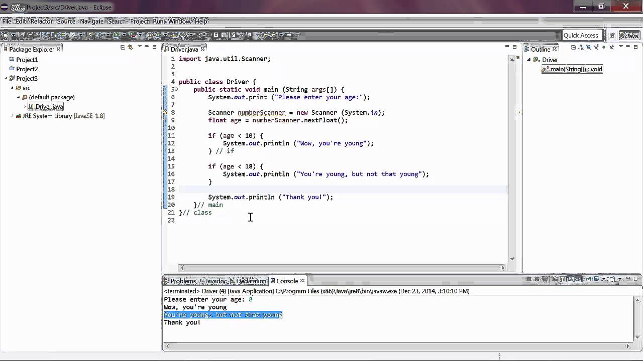 Tutorial 3 - Conditionals in Java