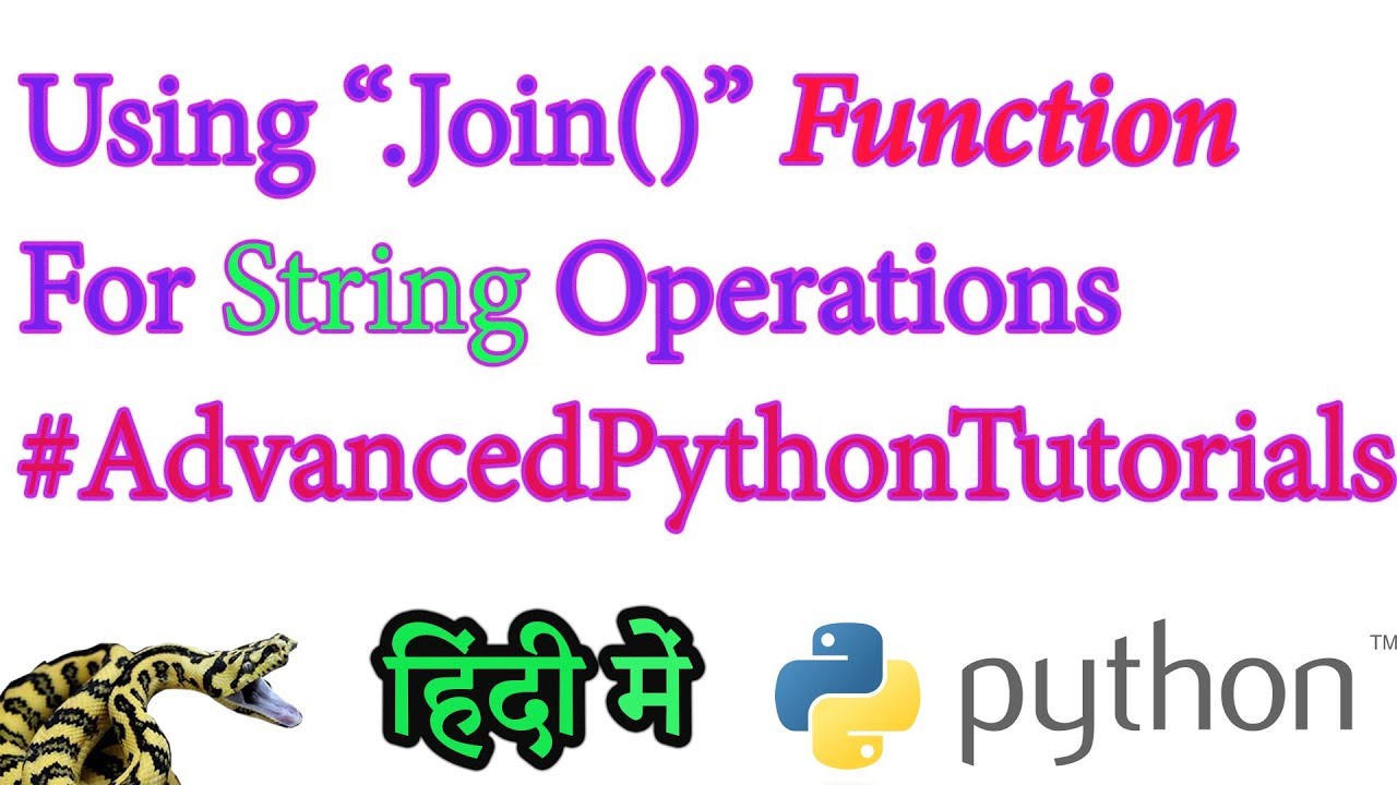 Using  Join Function in Python In Hindi