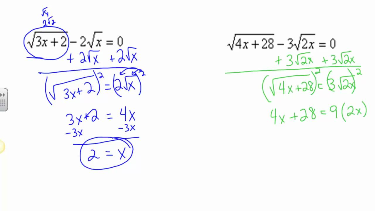 Algebra 2 - Solving Radical Equations