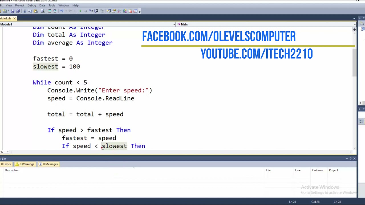 VB.net console program using while statement