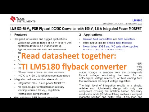 #6 Read datasheet together: TI LM5180 PSR flyback DC/DC converter