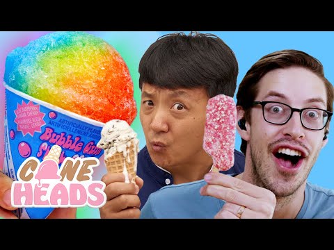 Mike Chen and Keith From the Try Guys Taste Test Ice Cream Truck Classics | Coneheads
