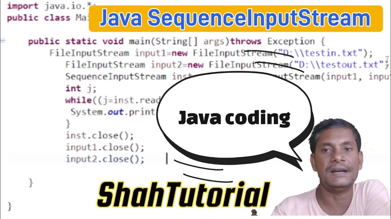 Read multiple files data using Java SequenceInputStream Class | FileInputStream | ShahTutorial 👨‍⚖️
