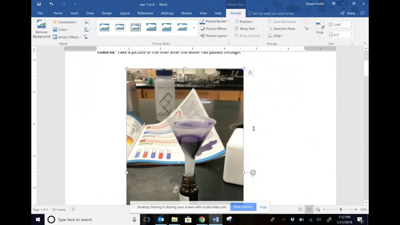 How to turn in a Lab report CHE 125