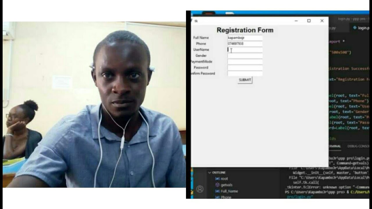 How to Create a registration/Login Form Using Python, #How_to_Design GUI using Python