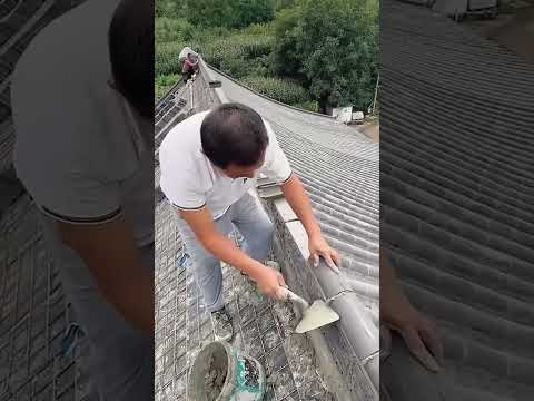 Waterproof-tile construction process on the roof ridge