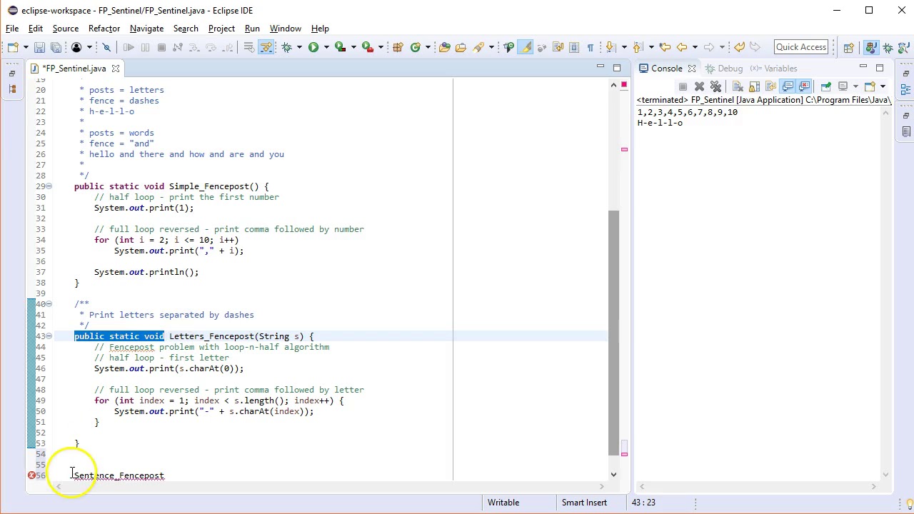 Fencepost and Sentinel Loop Tutorial - Building Java Programs Chapter 5
