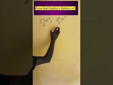 prove that cosh +sinhx =e^x | hyperbolic trig identities part 4