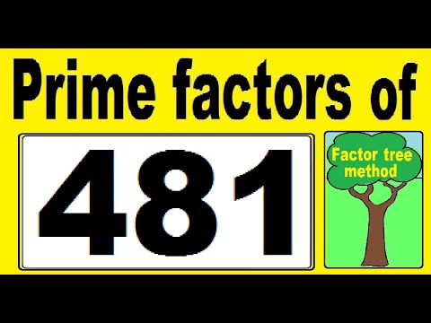 Prime factors of 481. Prime factors decomposition of 481. Factor tree method.