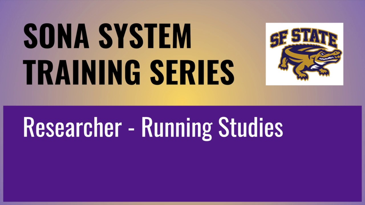 SONA Tutorial - Researcher Studies