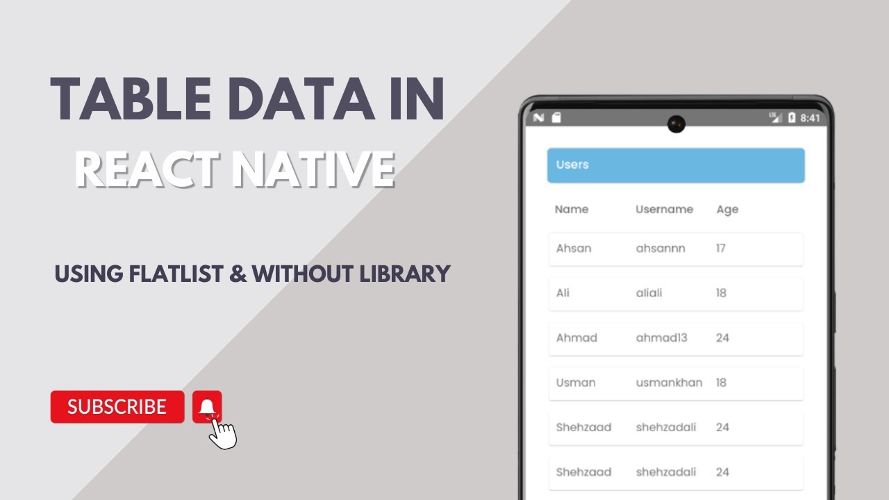 Mastering Table Data in React Native with FlatList | Ultimate Guide for Developers
