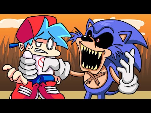 BOYFRIEND vs. SONIC.EXE?! Friday Night Funkin' Logic | Cartoon Animation