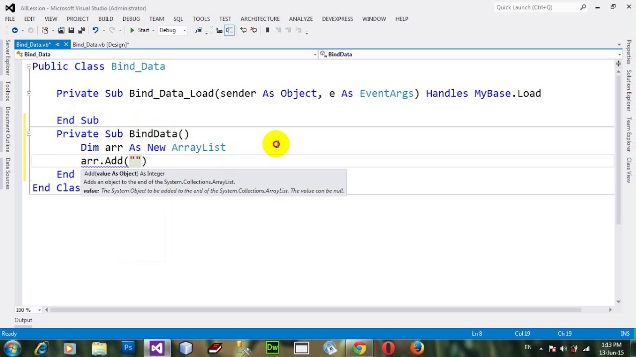 Binding ComboBox with arraylist in VB NET 2012