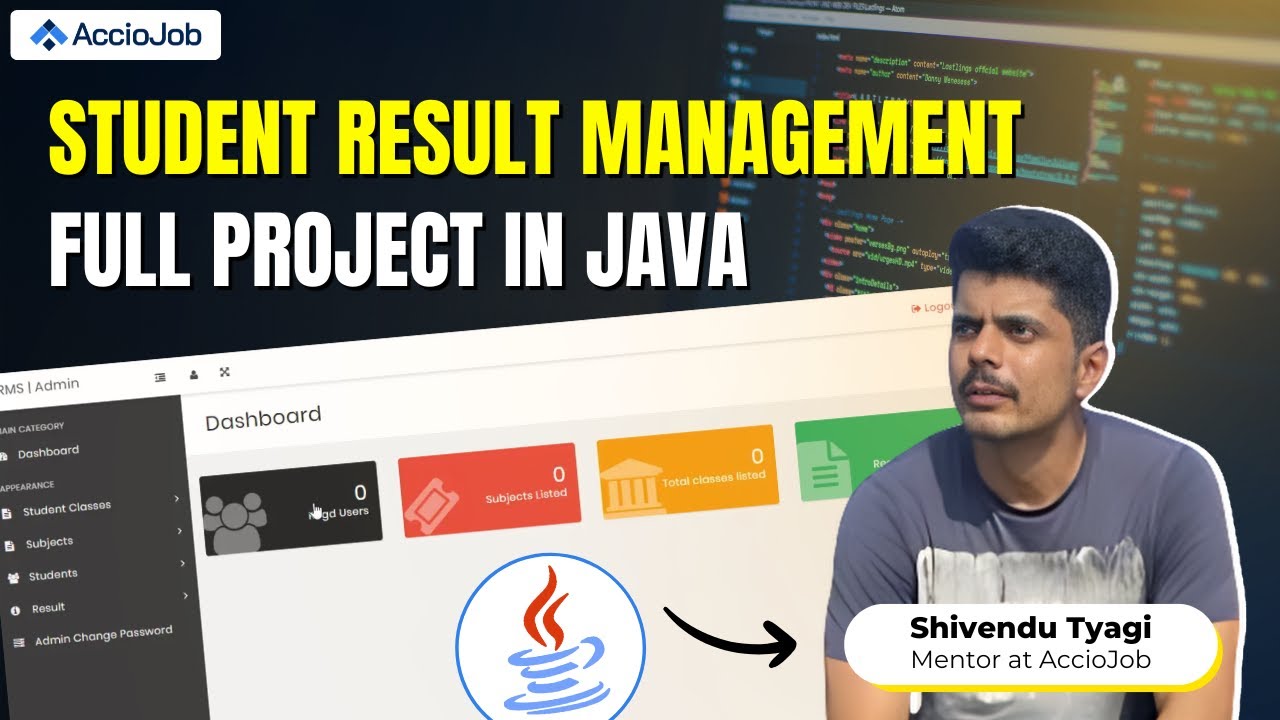 Student Result Management System Full Project in Java | Java Project | Backend Project | AccioJob