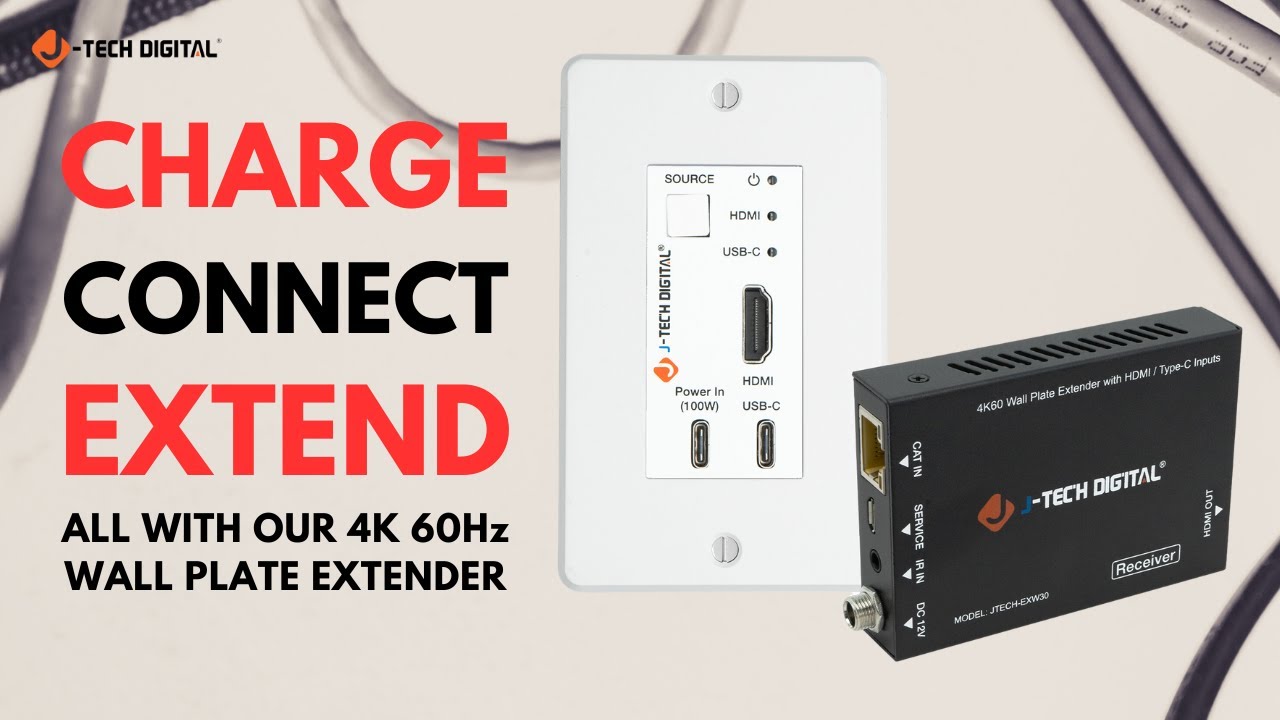 4K 60Hz Wall Plate Extender Product Overview: Extend, Charge, Connect