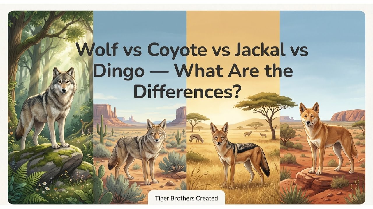 Wolf vs Coyote vs Jackal vs Dingo Differences Explained