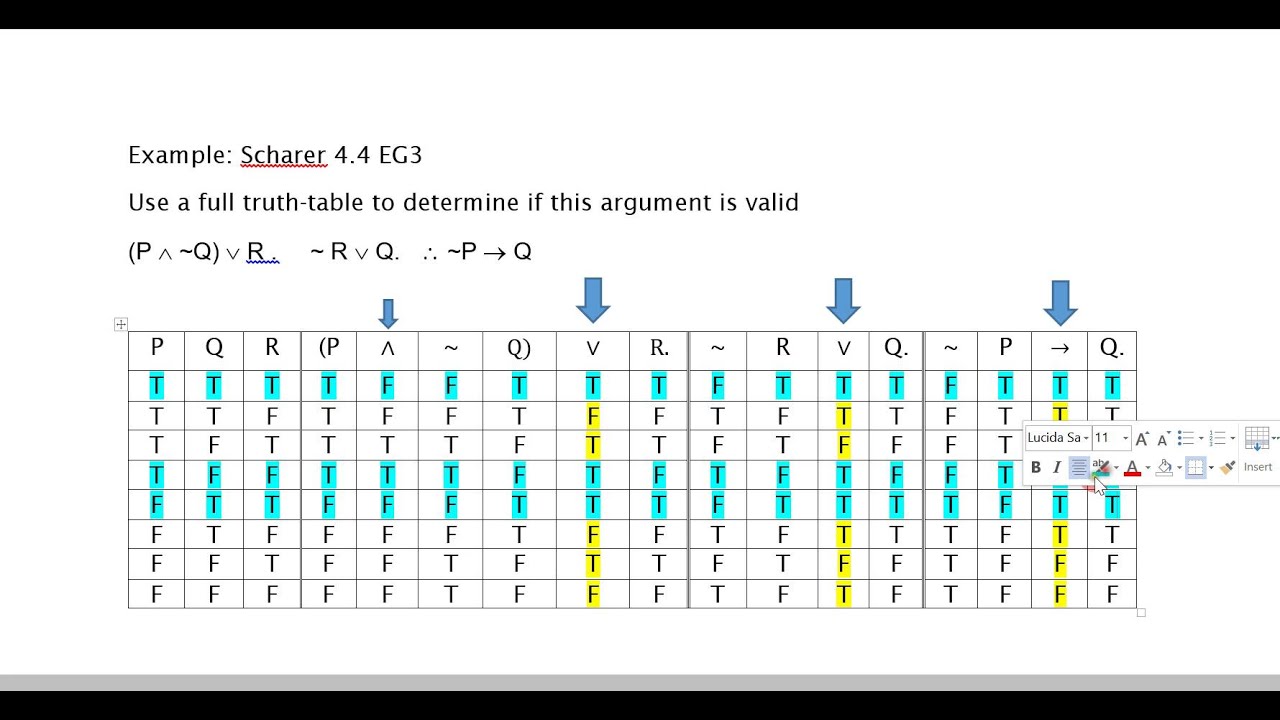 Example Problem Demo: Unit 2 Full Truth Tables