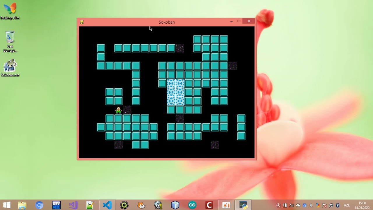 Personal project: One-level Sokoban game in Python.