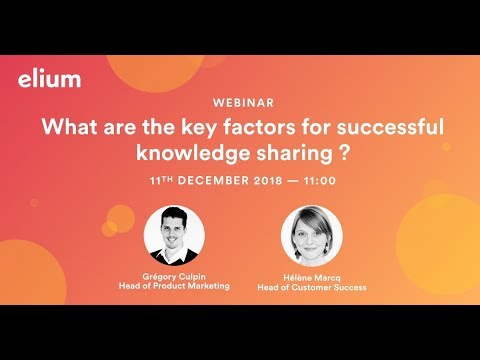 Key factors for successful knowledge sharing - Webinar