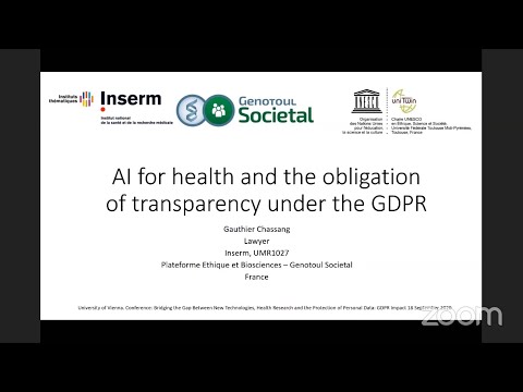 Gauthier Chassang - AI for health and the obligation of transparency under the GDPR