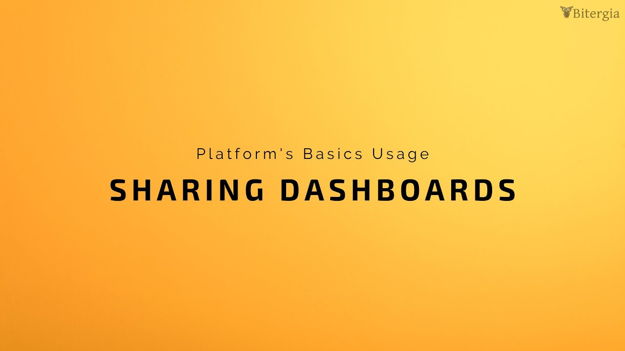 Platform's Basic Usage 4: Sharing Dashboards